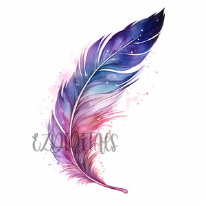 Watercolour Galaxy Feather Printable - Fantasy Feather Printables - 12 ...