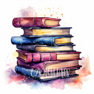 Watercolour Galaxy Book Set Printable - Fantasy Book Stack Printables ...