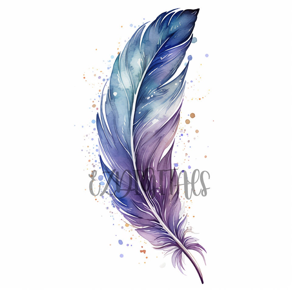 Watercolour Galaxy Feather Printable - Fantasy Feather Printables - 12 ...
