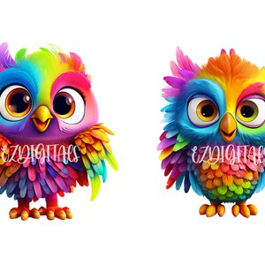 Rainbow Owl Clipart - Cartoon Owls - Transparent PNG - Set of 20 ...