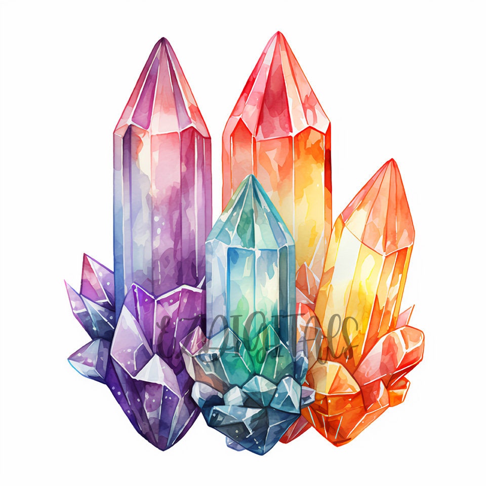 Watercolour Galaxy Crystals Printable - Set of 8 Unique & Enchanting ...