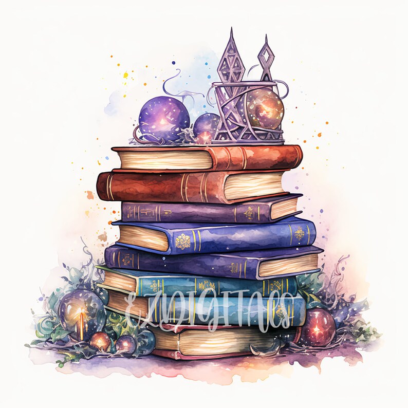 Watercolour Galaxy Book Set Printable - Fantasy Book Stack Printables ...