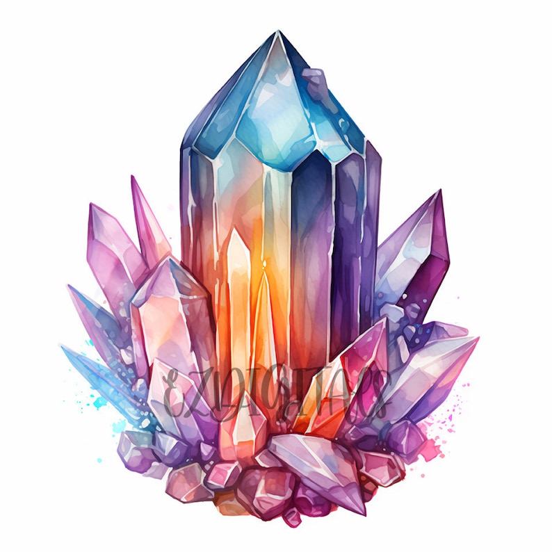 Watercolour Galaxy Crystals Printable - Set of 8 Unique & Enchanting ...
