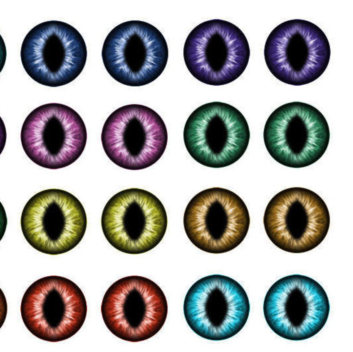 Creature Eyes Collage Sheet, Dragon Eyes, Cat Eyes, Cabochon Bottle Cap ...