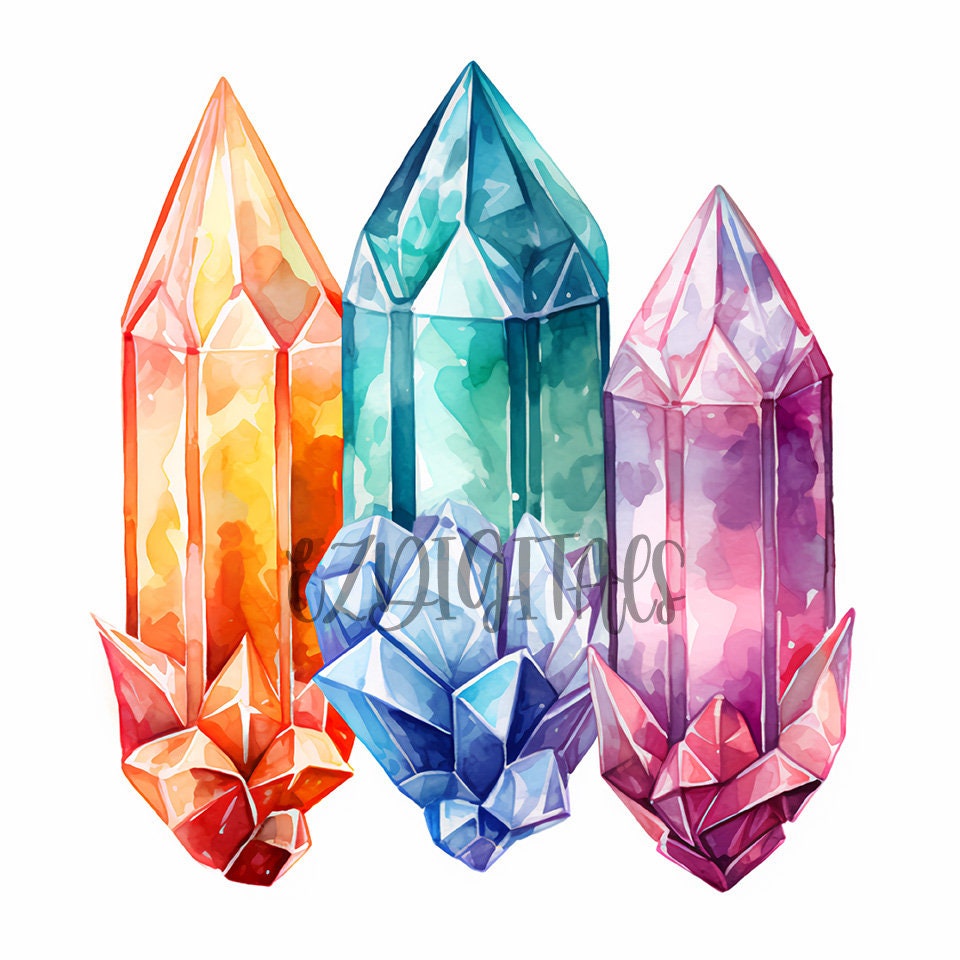 Watercolour Galaxy Crystals Printable - Set of 8 Unique & Enchanting ...