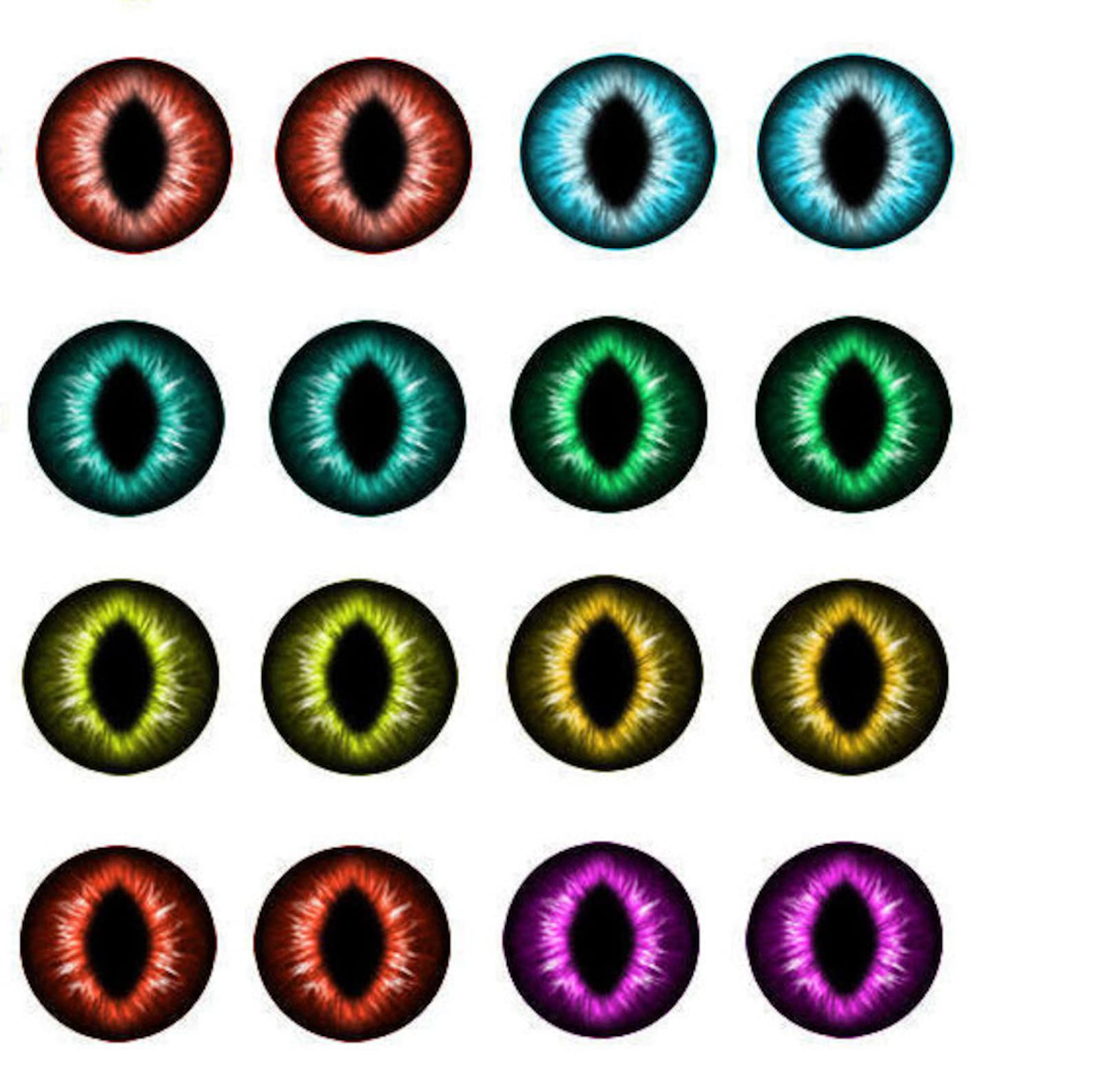 Creature Eyes Collage Sheet, Dragon Eyes, Cat Eyes, Cabochon Bottle Cap ...