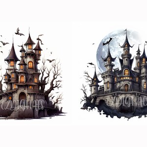 Spooky Castle Clipart Collection 12 PNG Images Transparent Background ...