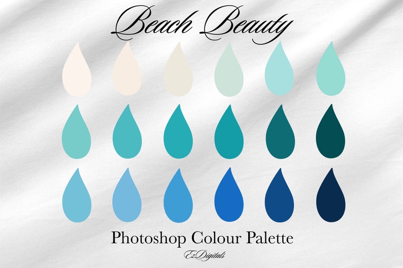 Photoshop Colour Palette, Photoshop Swatches, Beach Beauty Blue Colour ...