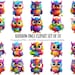 Rainbow Owl Clipart - Cartoon Owls - Transparent PNG - Set of 20 ...