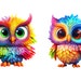 Rainbow Owl Clipart - Cartoon Owls - Transparent PNG - Set of 20 ...