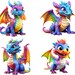 Rainbow Dragon Clipart Set of 20 Premium Clipart Files for - Etsy