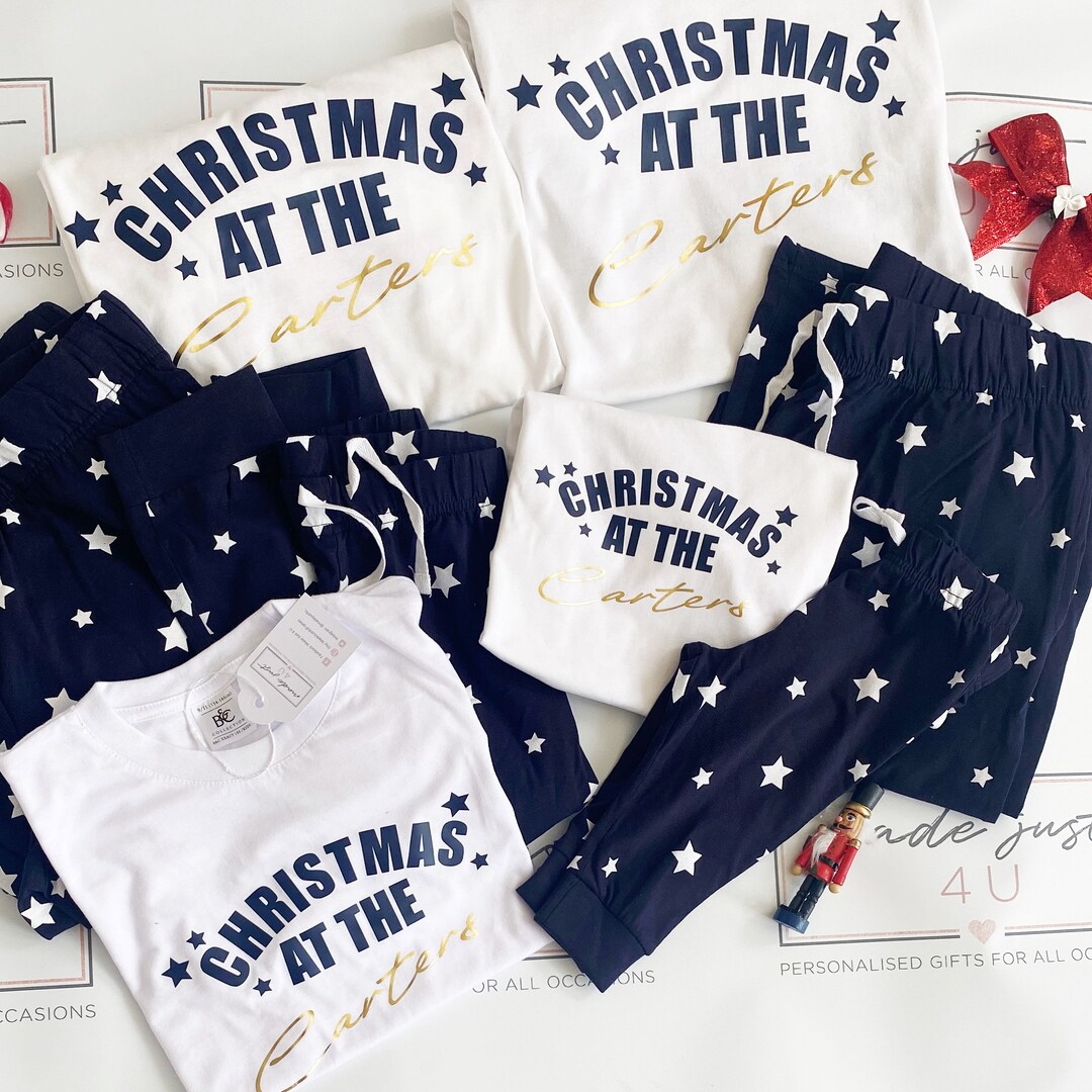 Personalised Christmas Pyjamas, Christmas Eve Pyjamas,matching Pjs ...