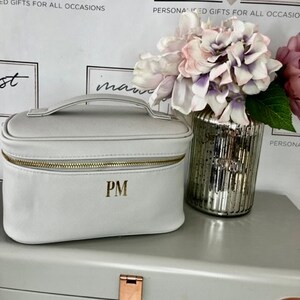 Personalised Vanity Case, Name Makeup Bag, Faux Leather PU Vanity Case ...