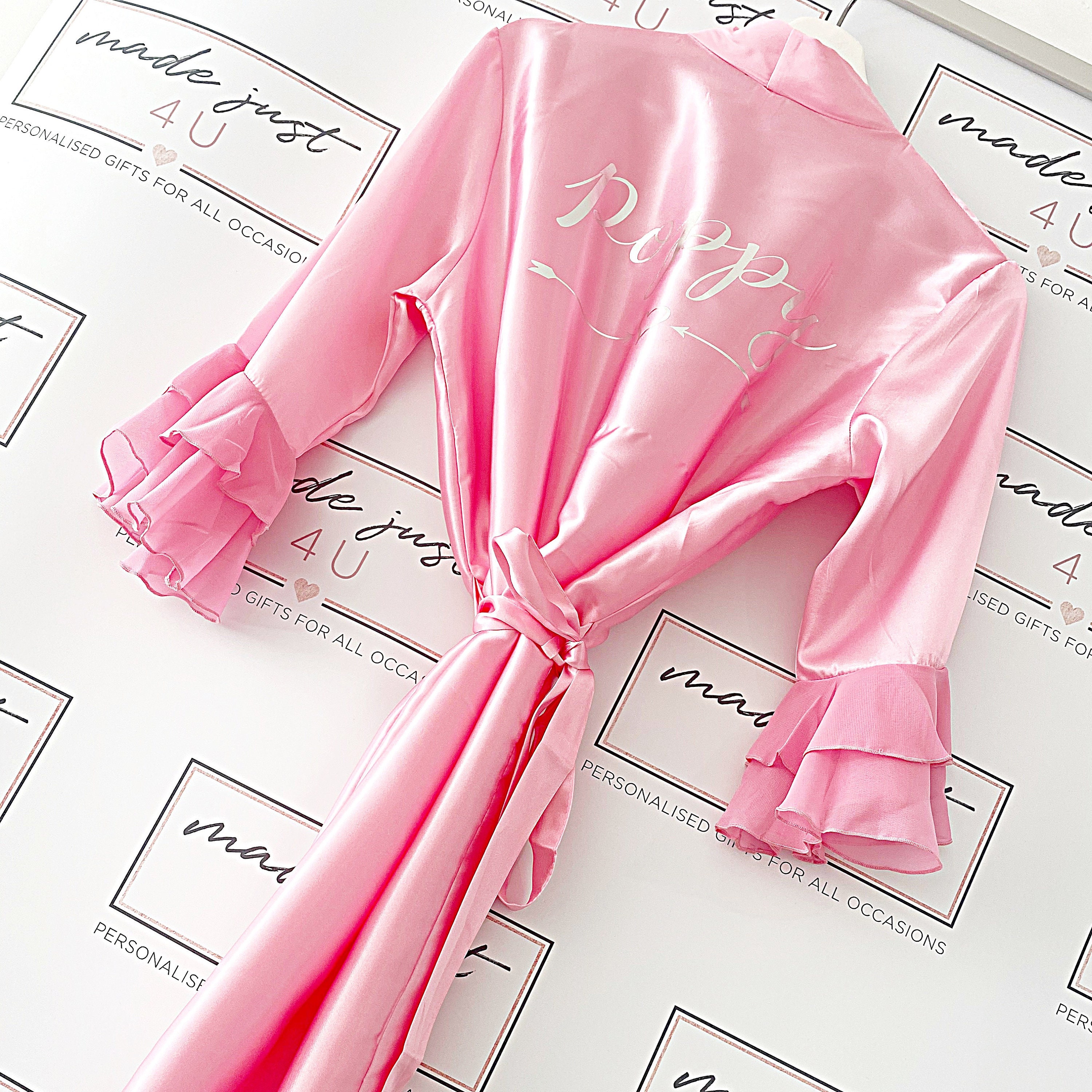 Personalised RUFFLE SLEEVE BRIDAL robe Bridesmaid dressing | Etsy