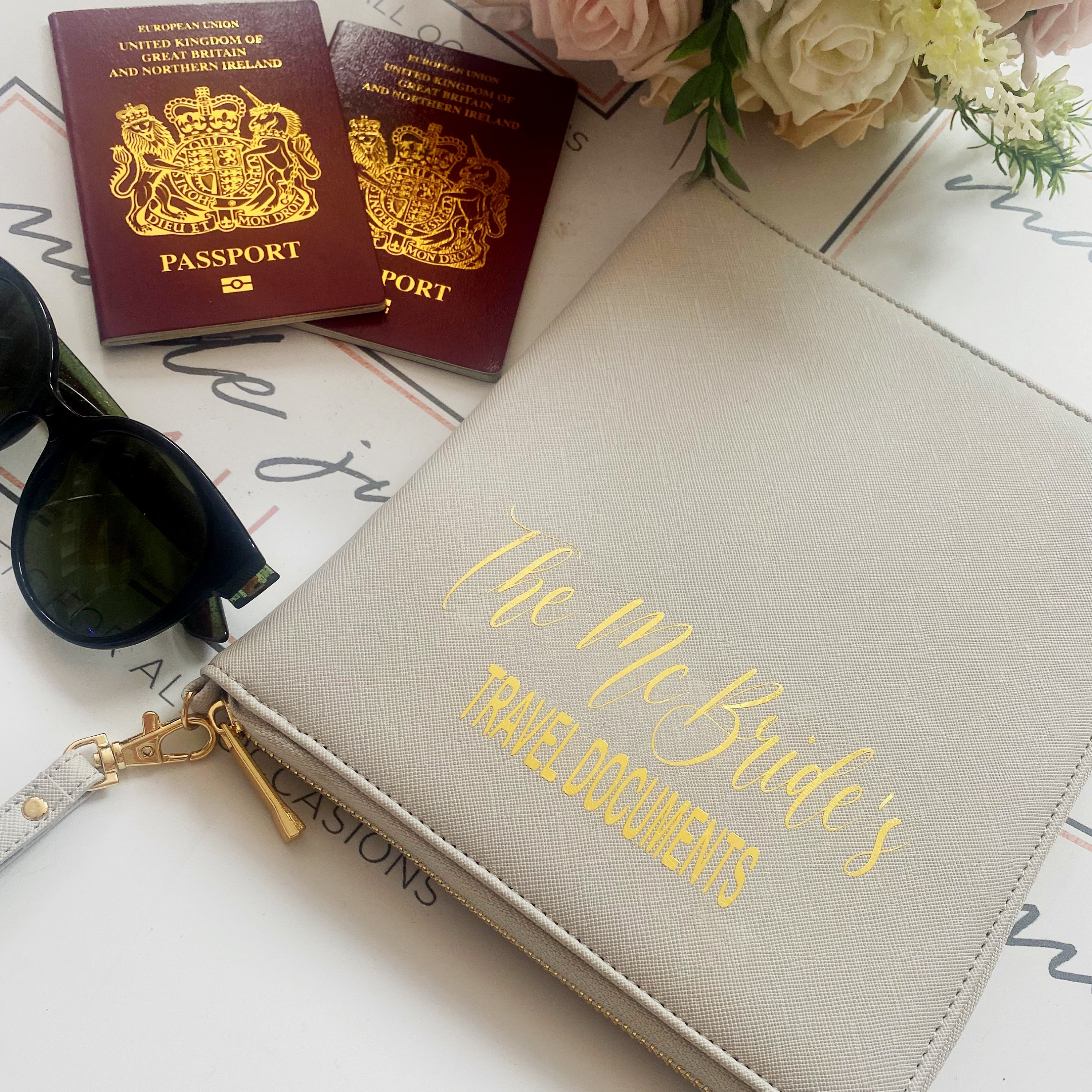 Travel Document Holder, Travel Wallet, Passport Holder, Personalised ...