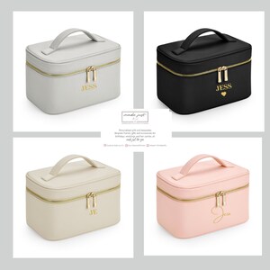 Personalised Vanity Case, Name Makeup Bag, Faux Leather PU Vanity Case ...