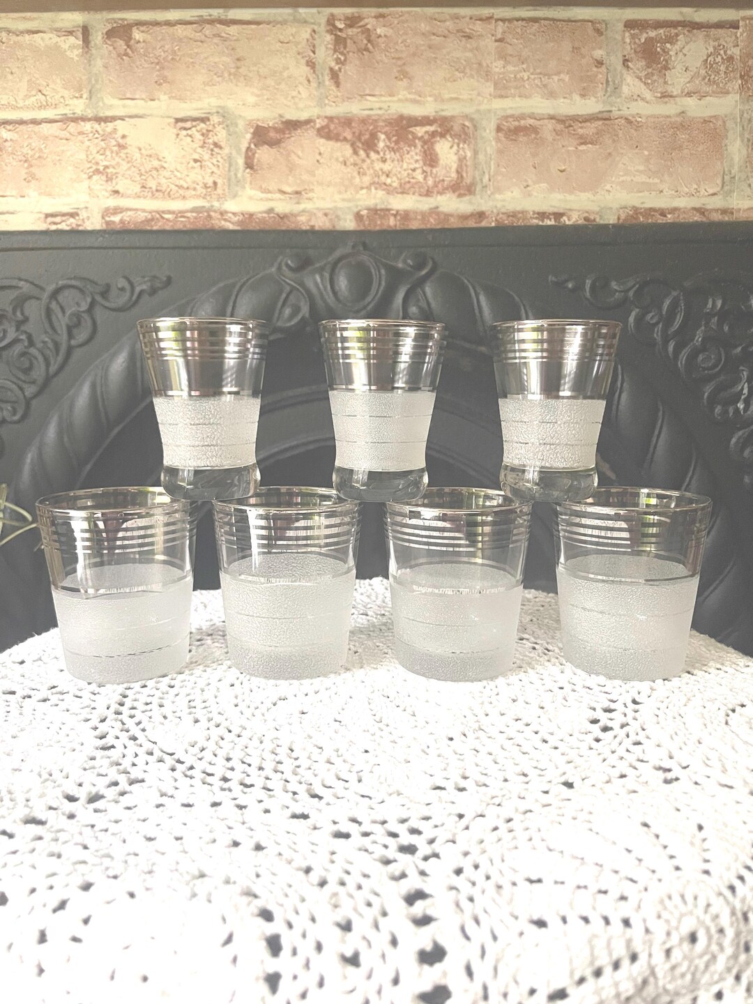 7 West Virginia Glass Frost Nip 4 Lowball Old Fashioned 3 Sherry Shot ...