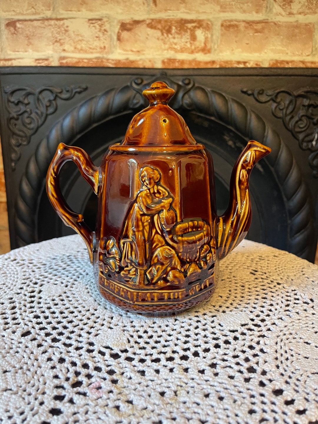 Vintage Rebekah at the Well Pitcher Teapot - Etsy