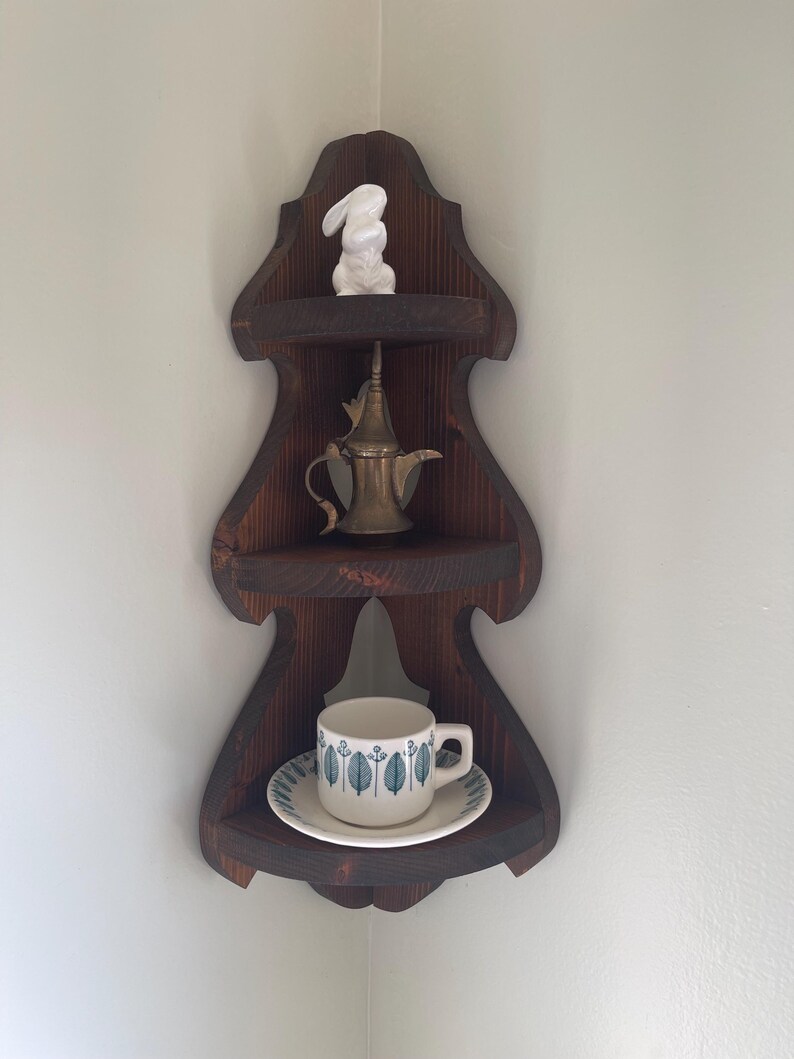 Vintage Country Cottage Style Corner Wall Shelf Farmhouse Primitive 3 ...