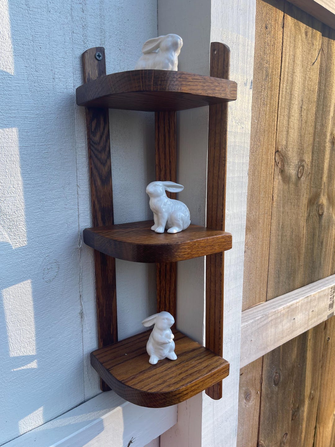 Vintage Solid Oak Country Style Corner Wall Shelf Farmhouse - Etsy