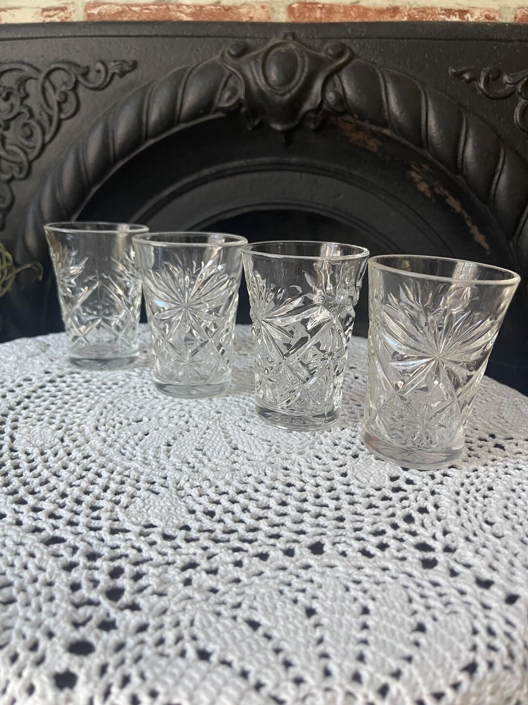 4 Atomic Starburst Juice Tumblers Anchor Hocking Prescut Oatmeal 3-1/2 ...
