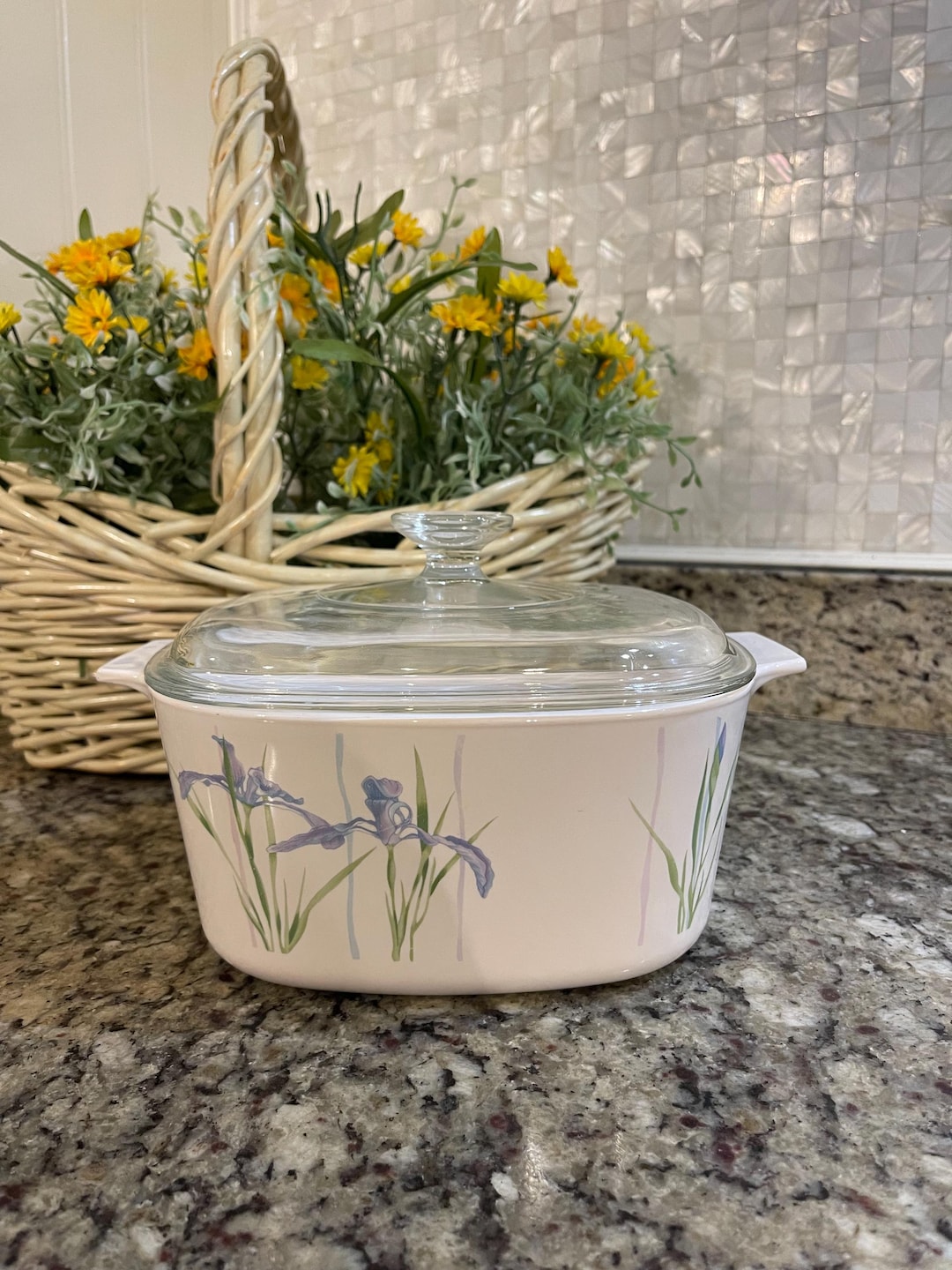 CORNING WARE Shadow Iris 3 QT A-3-B Baking Casserole W/ Pyrex Lid - A-9-C - Etsy