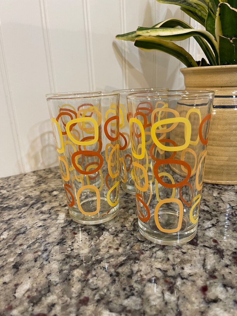 Set of 4 Atomic Amoeba Iced Tea Drinking Glasses / MCM - Etsy