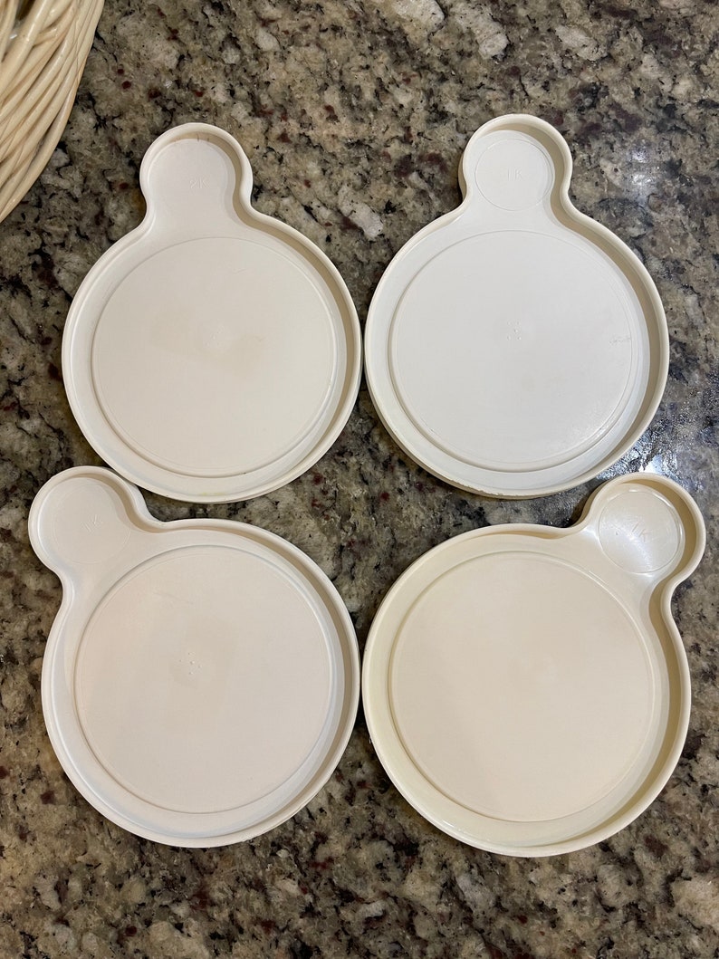 4 Corning Ware Grab It White Plastic Replacement Lids P150-CPC Please ...