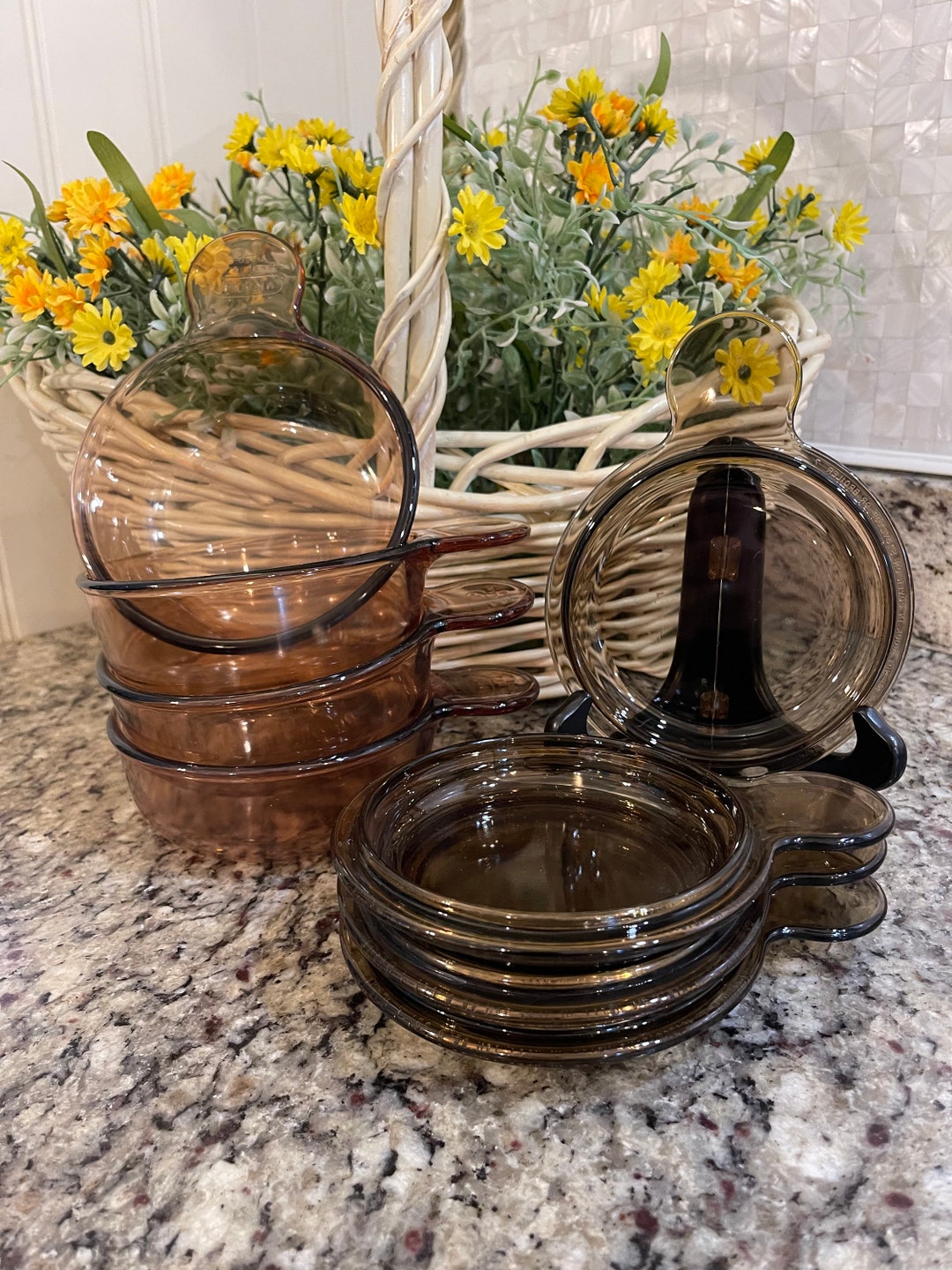 Vintage Vision Corningware Grab It Bowl Pyrex Glass Lids V-150 USA ...