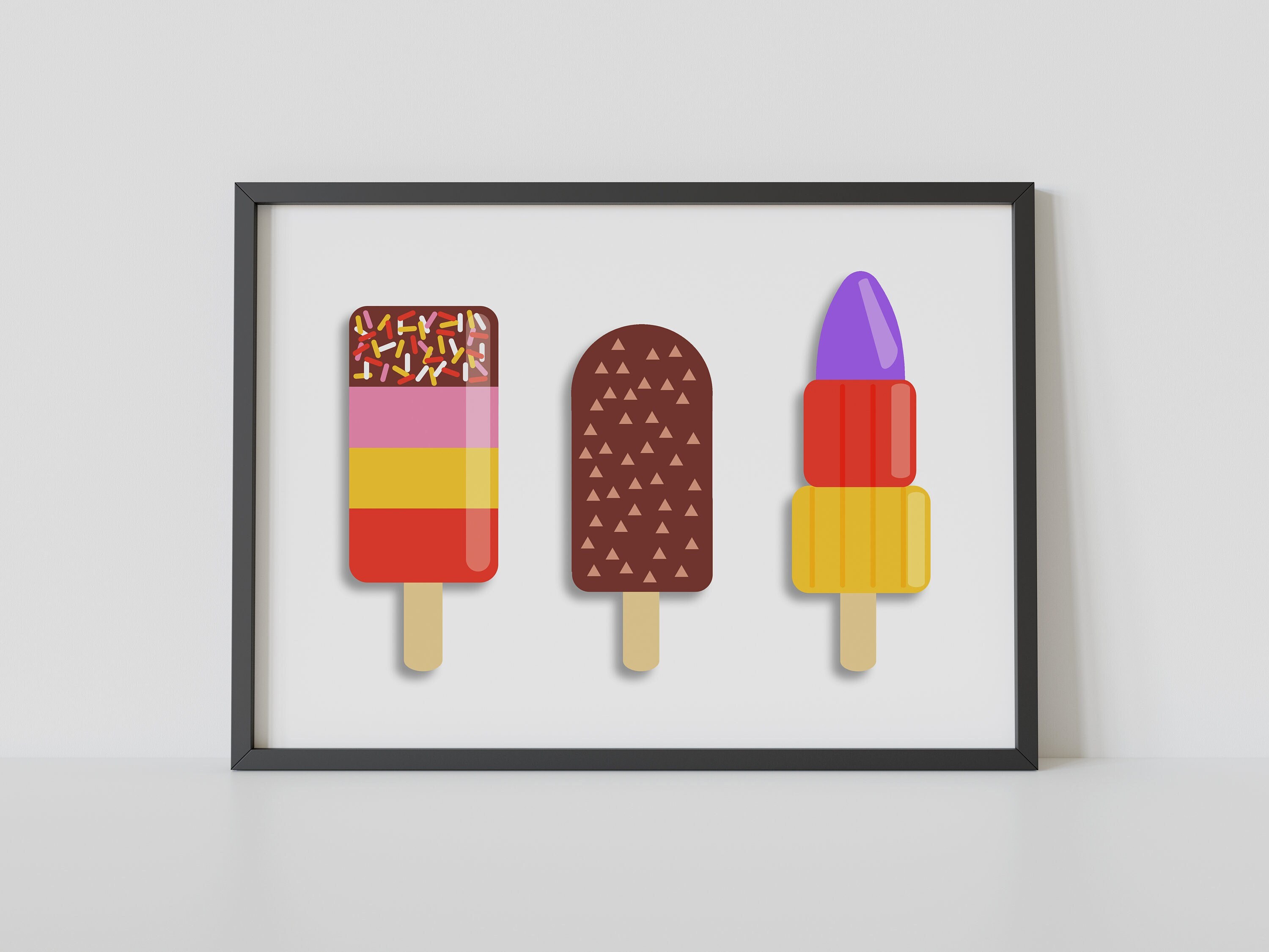 Ice Lolly Print for Kitchen Summer Vibes Print Minimalist - Etsy UK