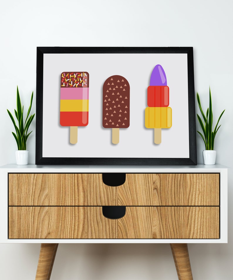 Ice Lolly Print for Kitchen Summer Vibes Print Minimalist - Etsy UK