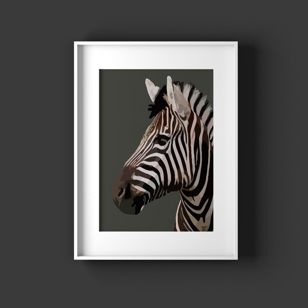 Zebra Print Wall Art Black and White Zebra Art Print Zebra - Etsy