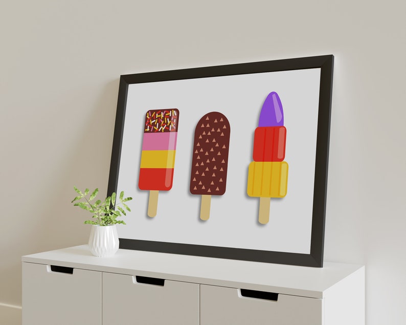 Ice Lolly print for kitchen summer vibes print minimalist - Etsy Italia