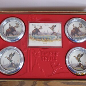 Set of 4 Vintage Timber Trails Silver Duck and Moose Drink | Etsy