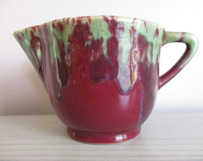 Vintage Maroon & Green Drip Ceramic Creamer - Etsy