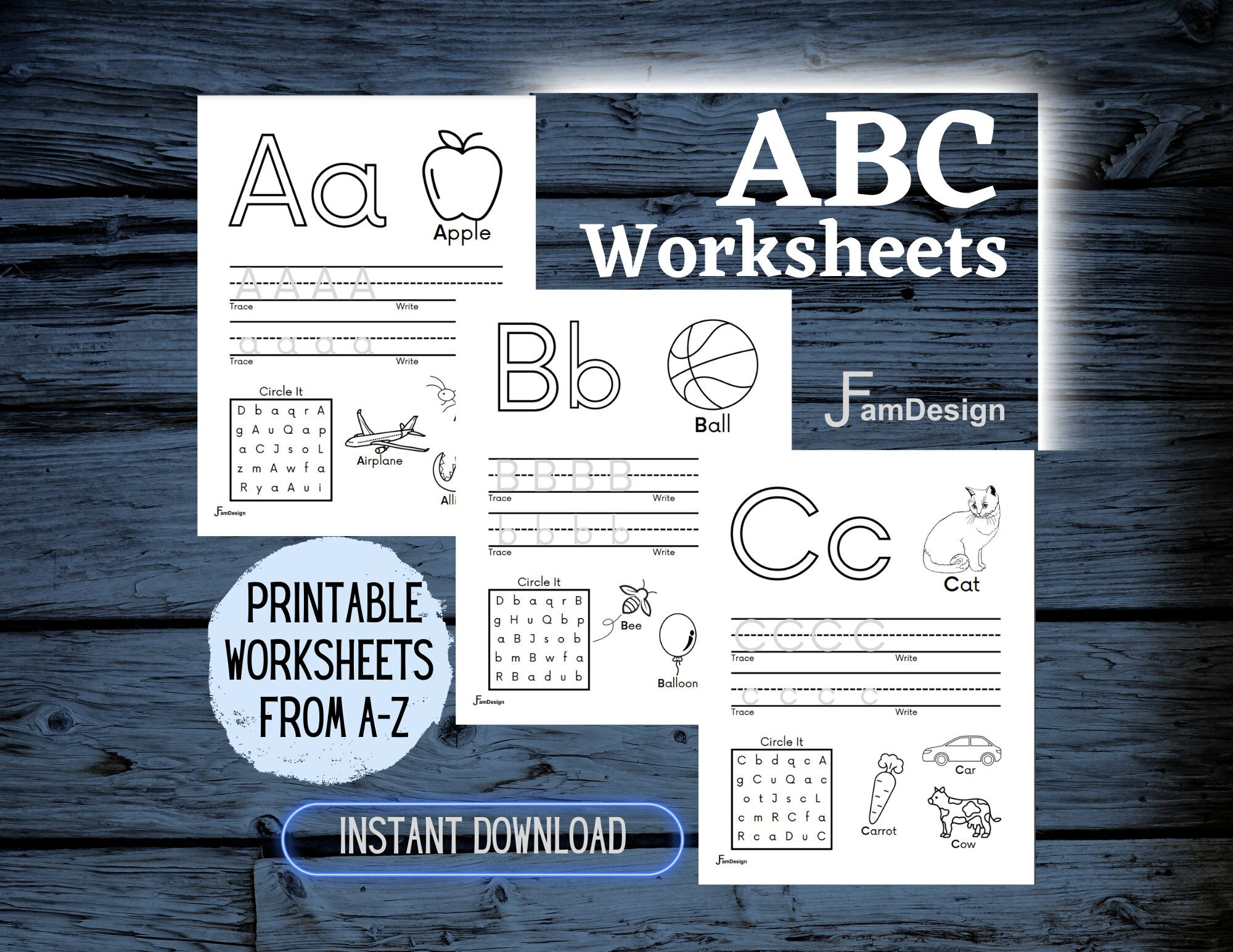 A-Z Printable Worksheets, Alphabet Worksheets, Printable Letter ...