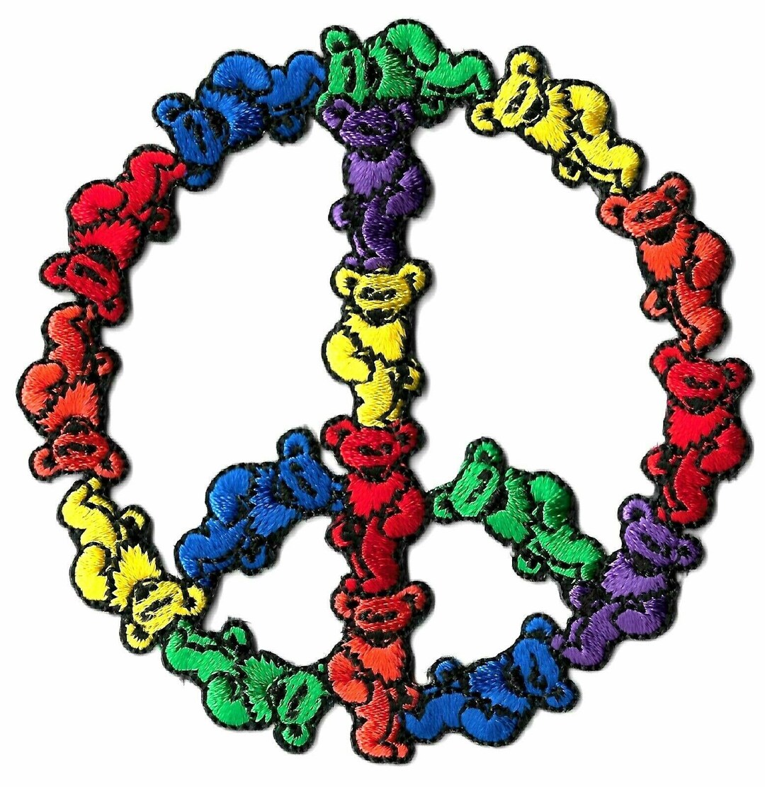 The Grateful Dead Bears Peace Sign Large Embroidered Patch - Etsy