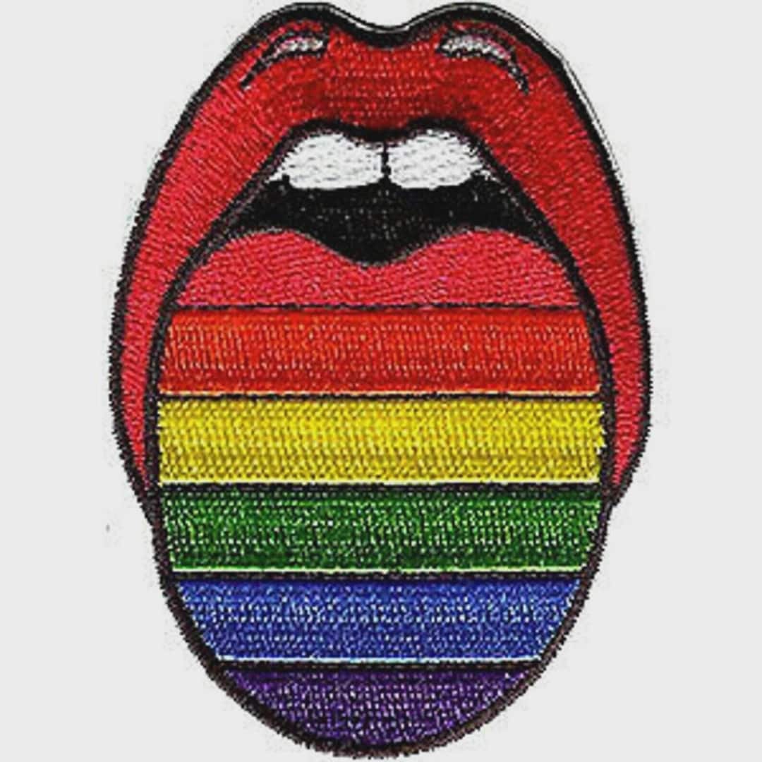 Jac Rainbow Tongue Embroidered Iron On Patch Etsy 4997