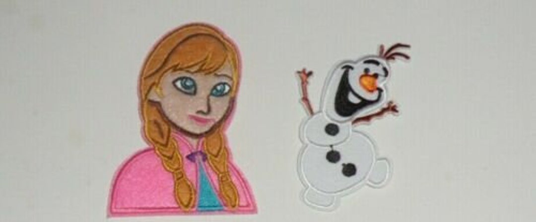 2 FROZEN Princess ANNA & Snowman OLAF Embroidered Iron on Patch 3 7/8 ...