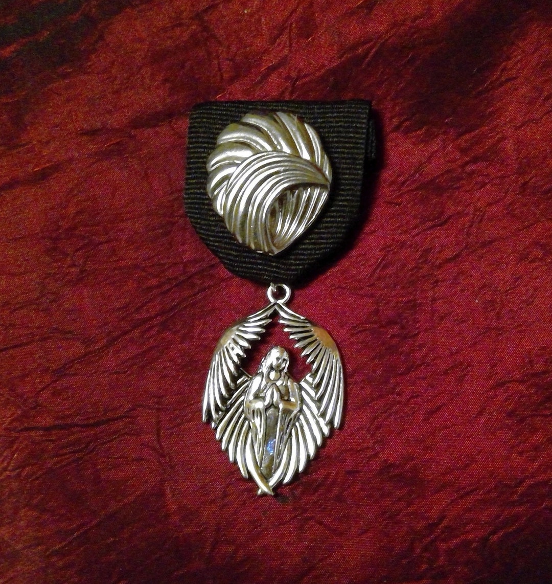 Winged Guardian: Guardian Angel Medal With Vintage Art Deco Flourish on ...