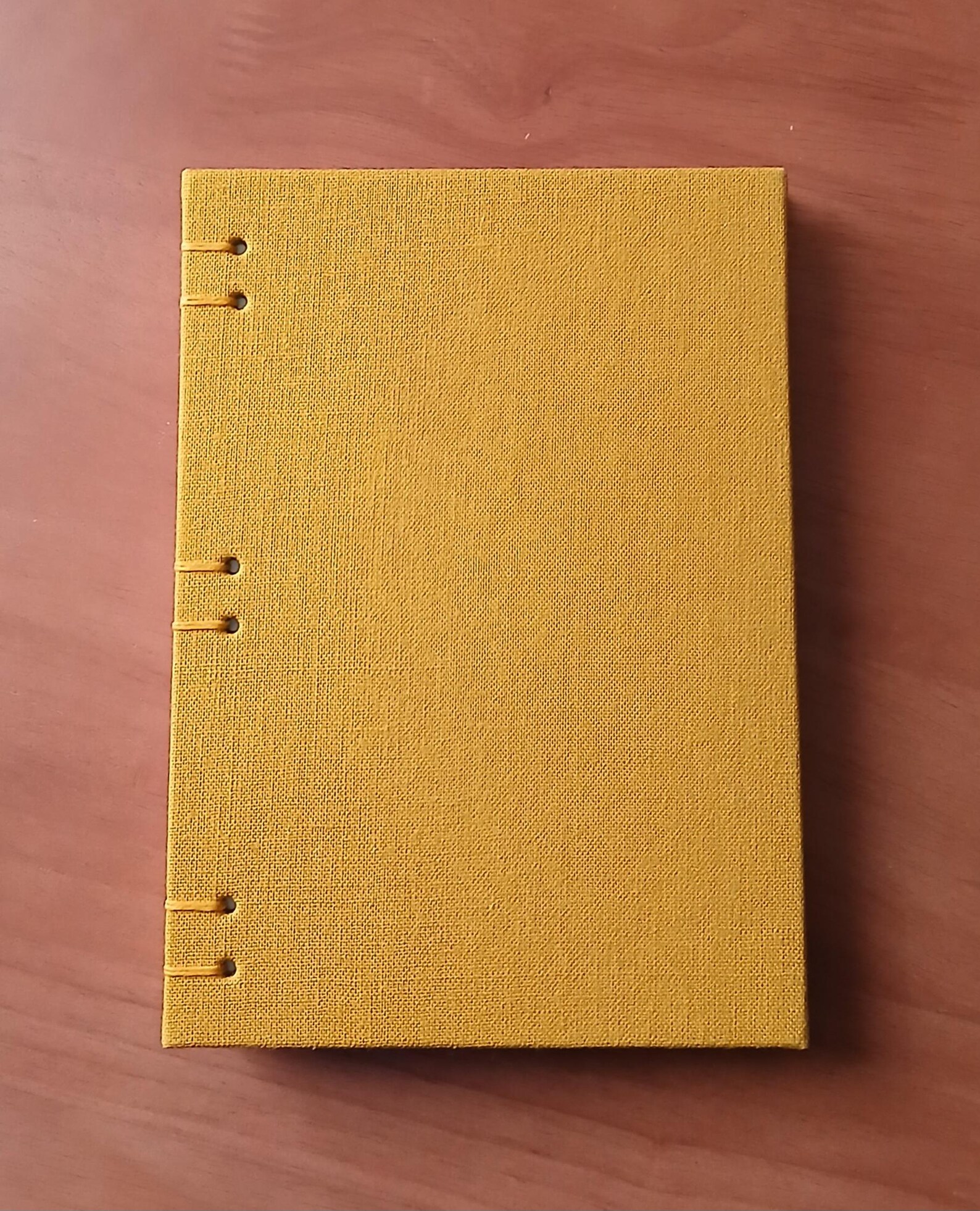 Handmade Hardcover Journal, Golden Yellow Linen Fabric Cover, Lemon ...