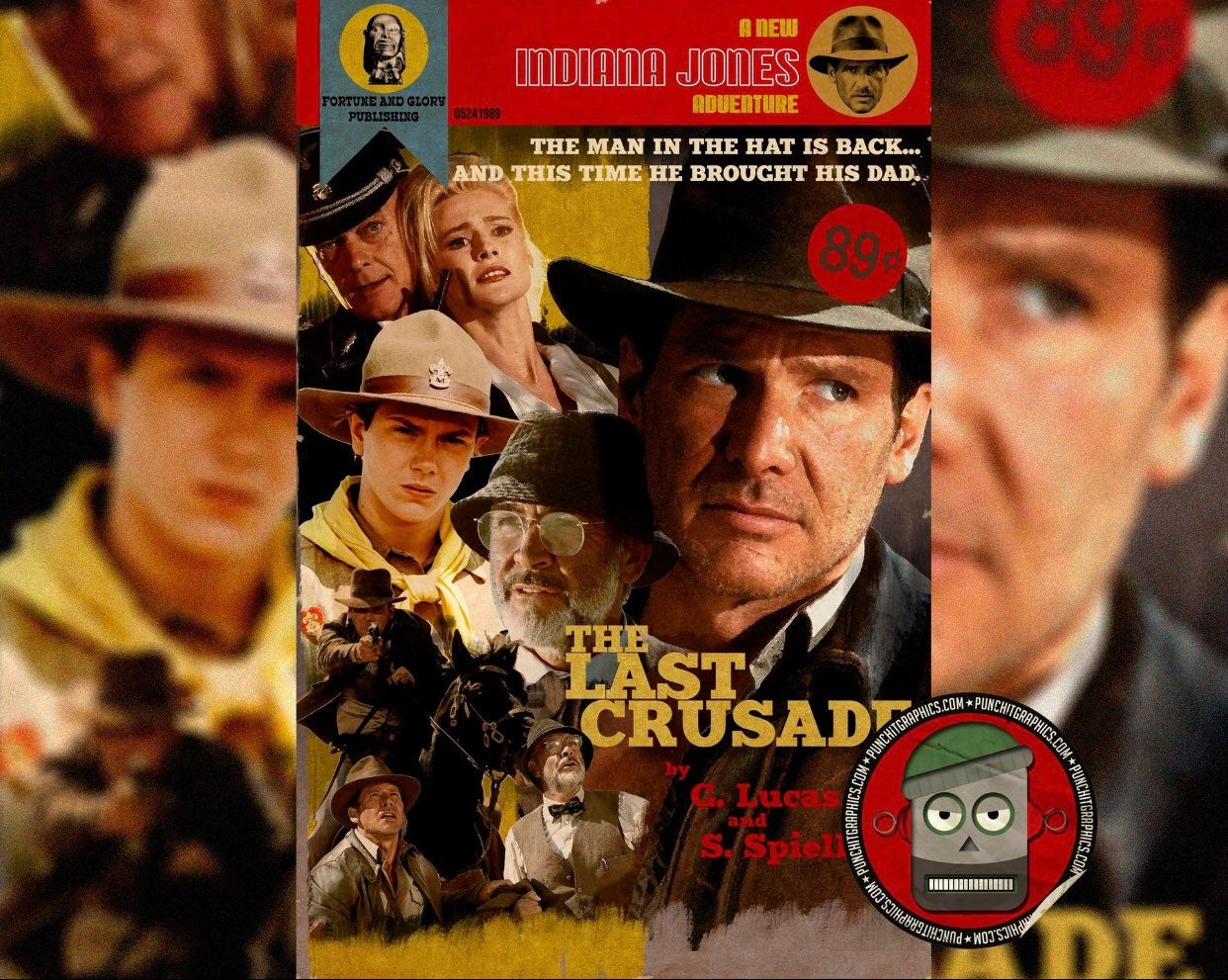 Indiana Jones and the Last Crusade Pulp Book Cover Original | Etsy