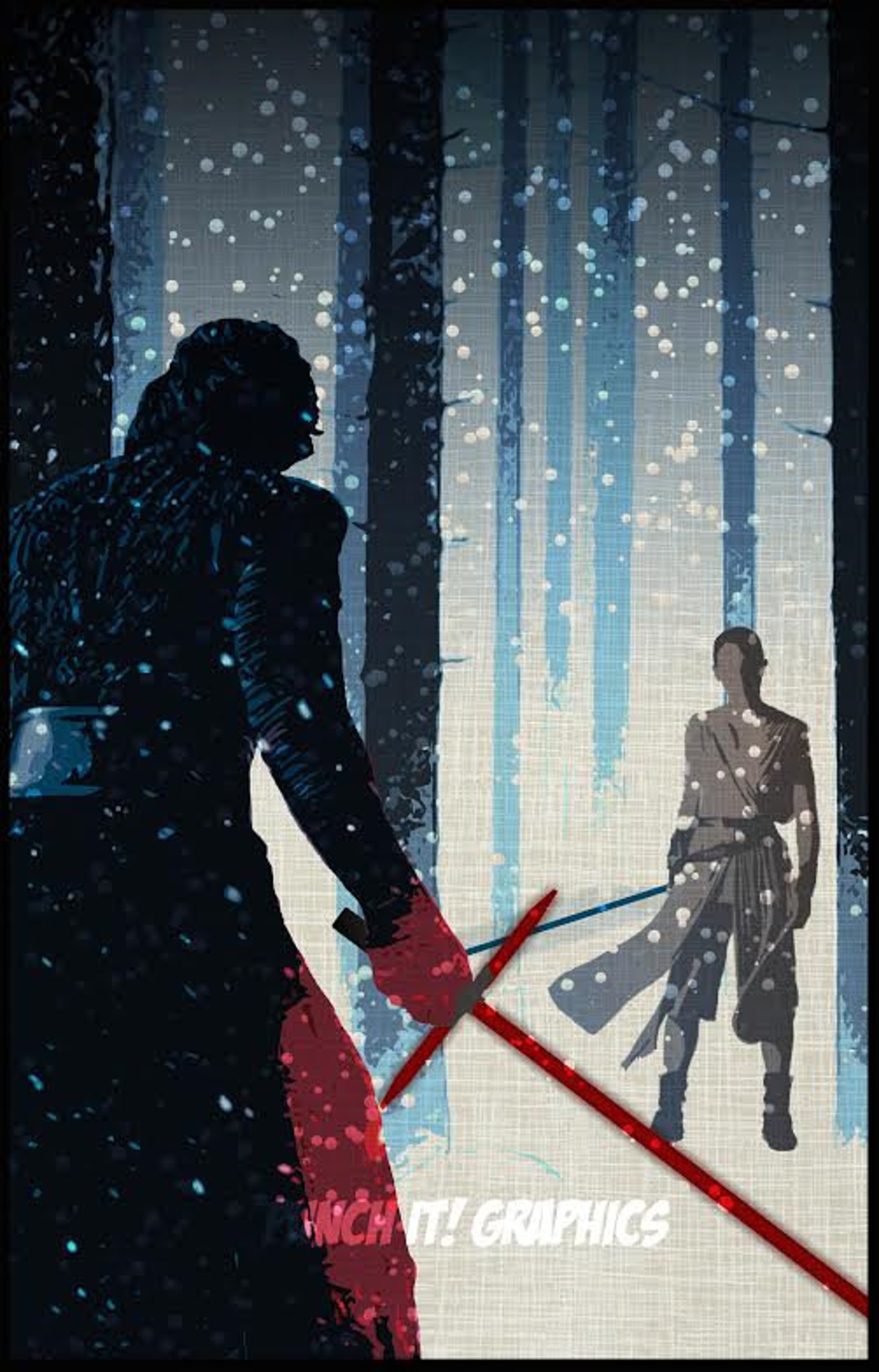 Star Wars the Force Awakens Snow Print 11 X 17 Poster Kylo Ren | Etsy