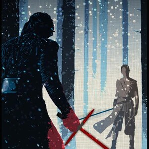 Star Wars the Force Awakens Snow Print 11 X 17 Poster Kylo Ren Rey - Etsy