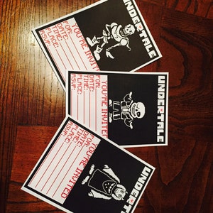 Undertale Birthday Invitations 3 Pack Digital Download 5x7 - Etsy