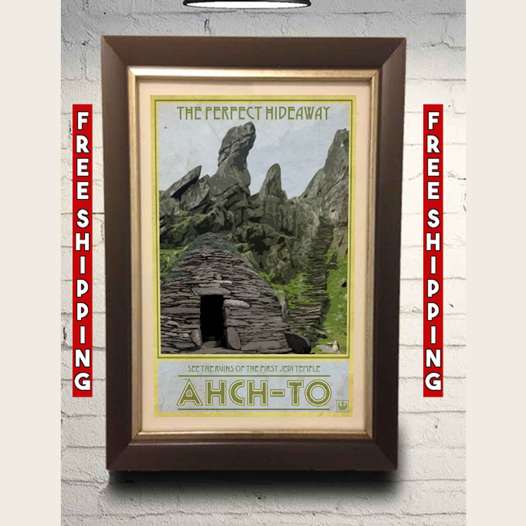 Star Wars Ahch-to Jedi Ruins Skywalker Travel Poster Original Art Print ...
