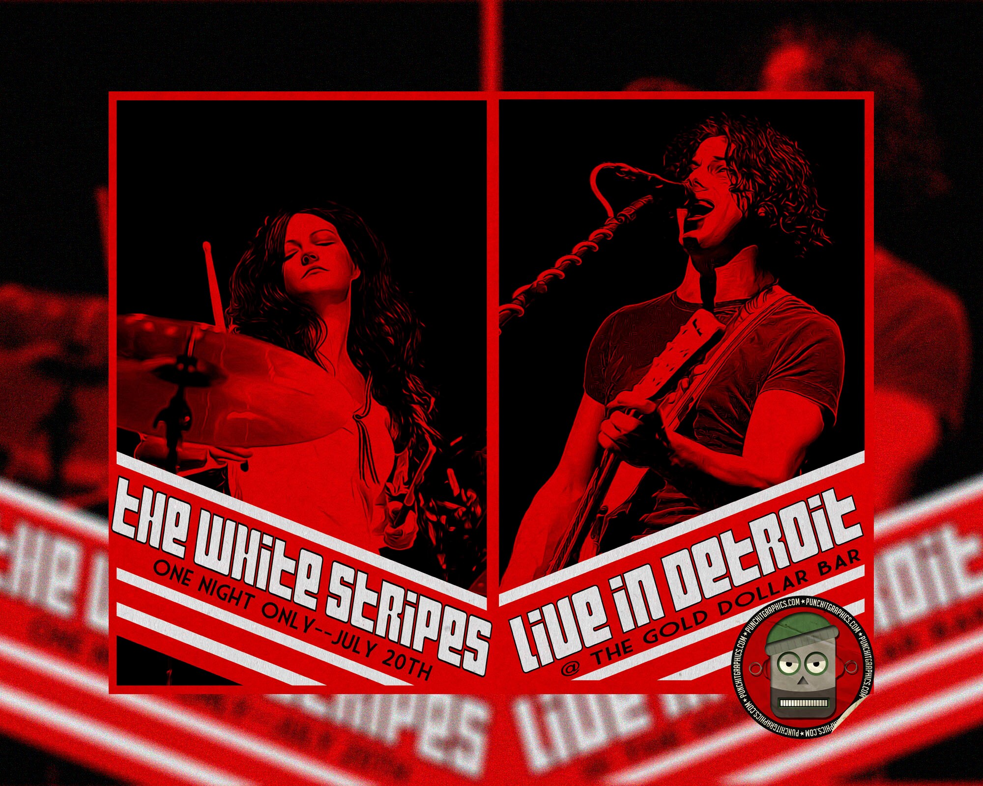 The White Stripes Concert Poster Two Pack Retro Style Original - Etsy