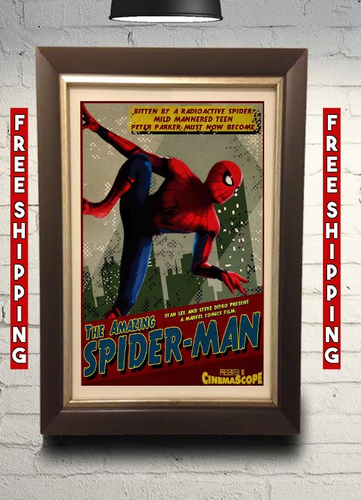 Spider-man Vintage Style Poster Art Print 11x17 Inches | Etsy