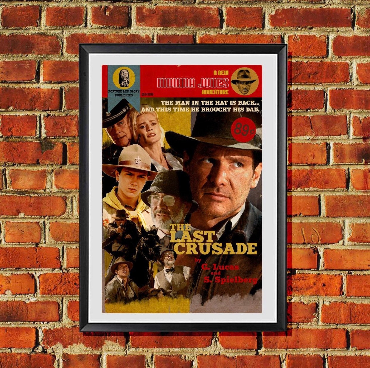 Indiana Jones and the Last Crusade Pulp Book Cover Original - Etsy UK