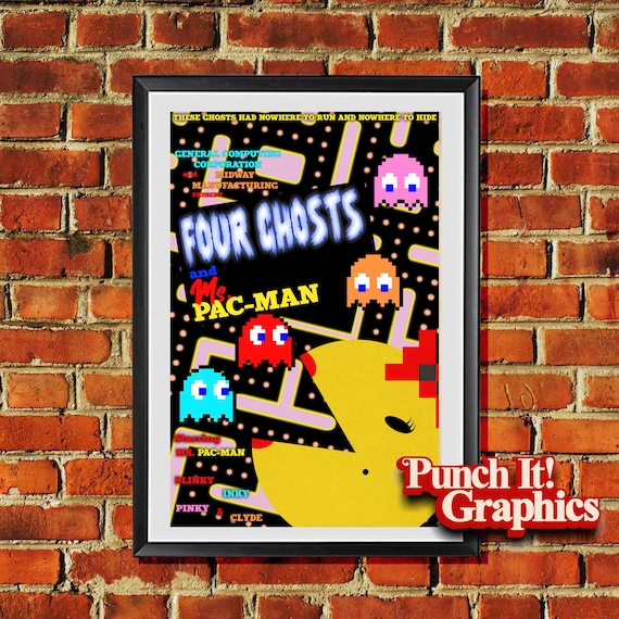 Ms. Pac-man Classic Video Game Inspired Artwork Movie Poster - Etsy